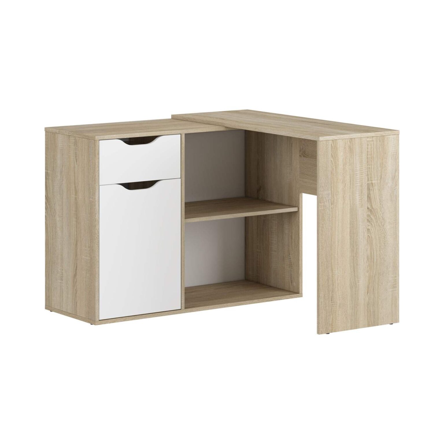 Masă de Birou Transformer Spacy 2 Stejar Sonoma/White
