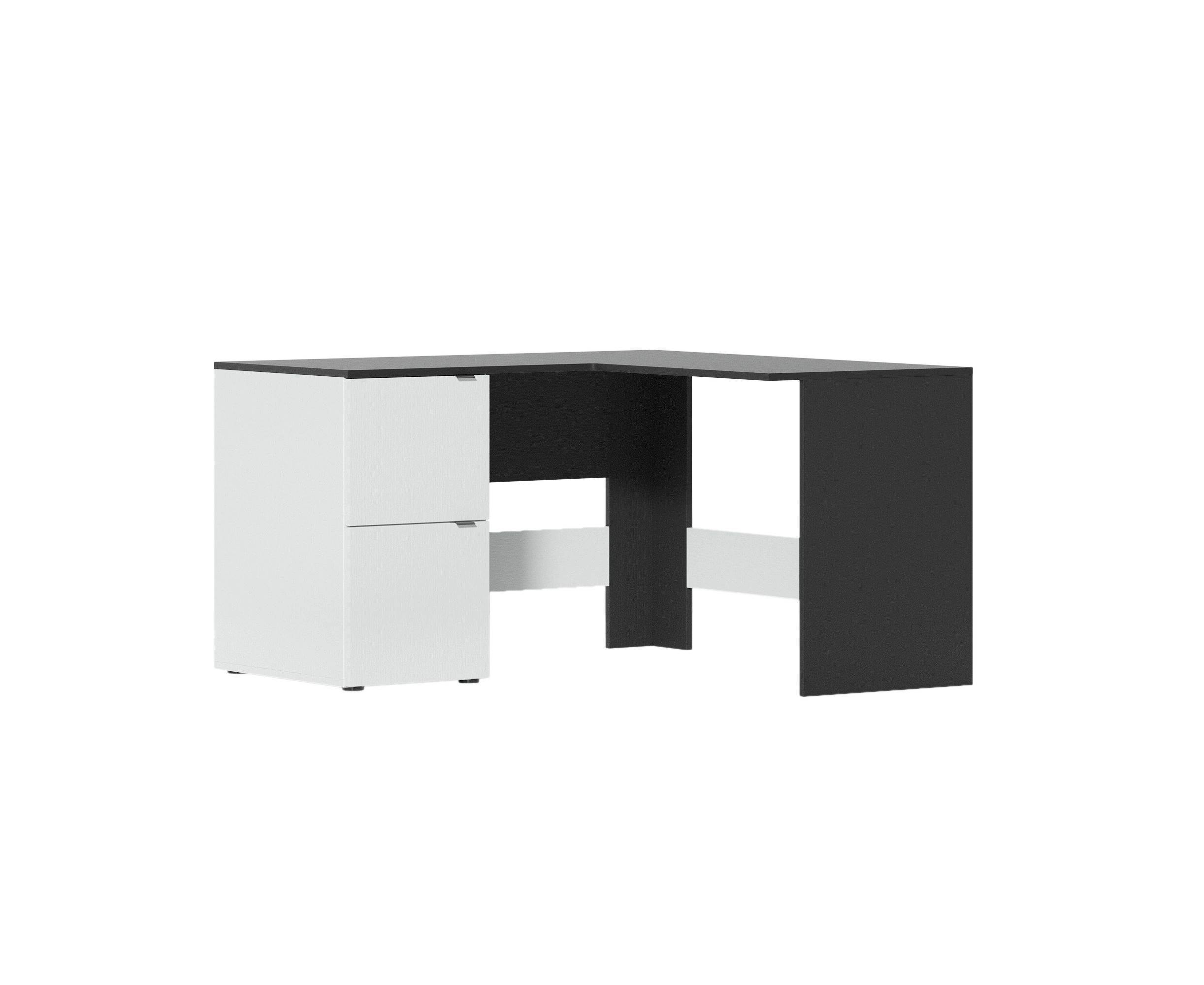 Masă de Birou pe Colț Mateo White/Black - Livrare | Moldova